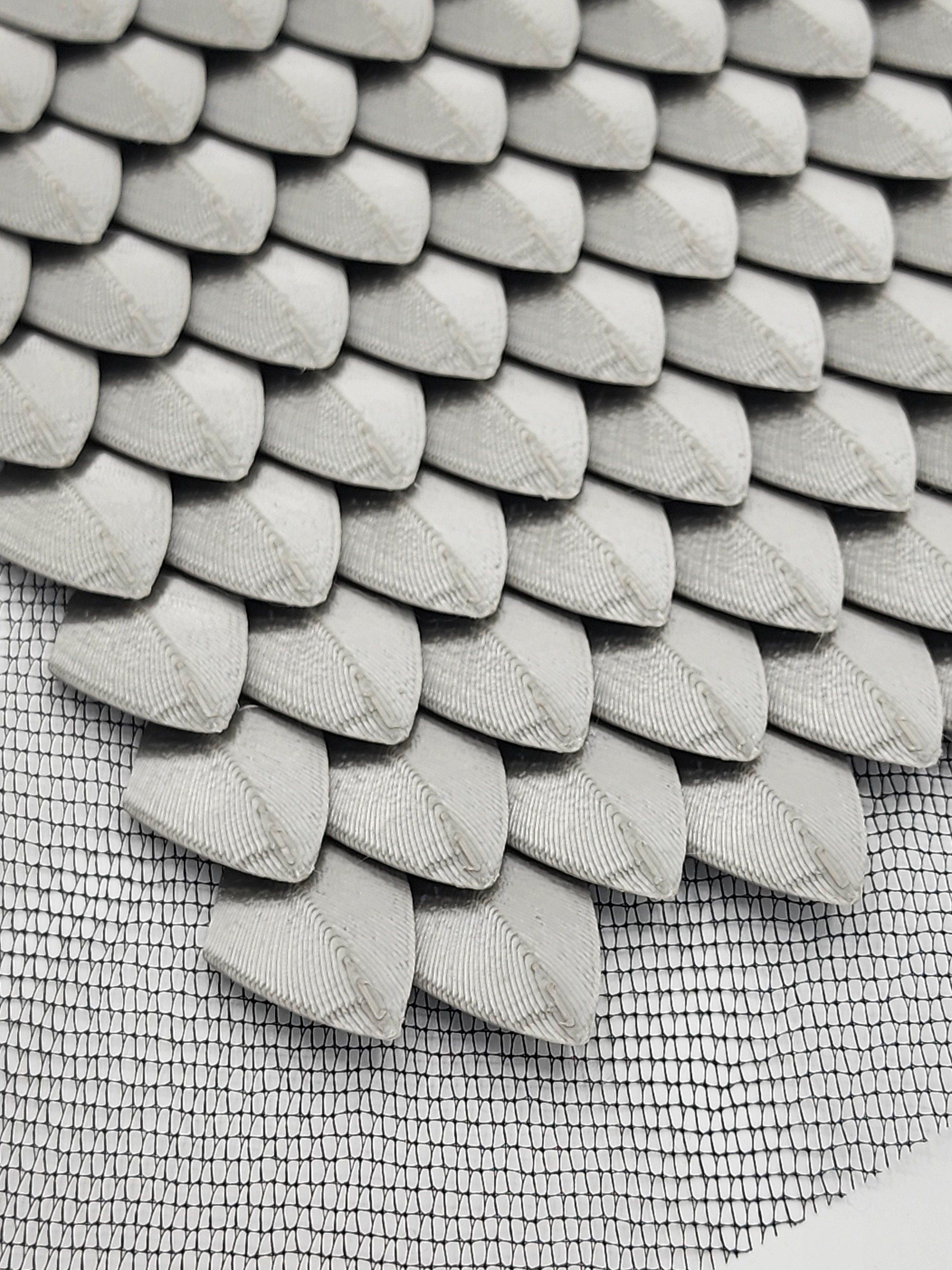 3D Printed Metallic Dragon Scales, Printed on Mesh Fabric, for Fantasy ...