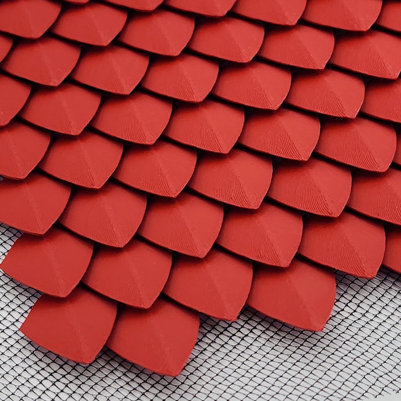 3D Printed Metallic Dragon Scales, Printed on Mesh Fabric, for Fantasy ...