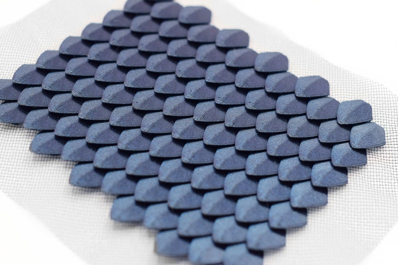 3D Printed Metallic Dragon Scales Printed on Mesh Fabric for - Etsy