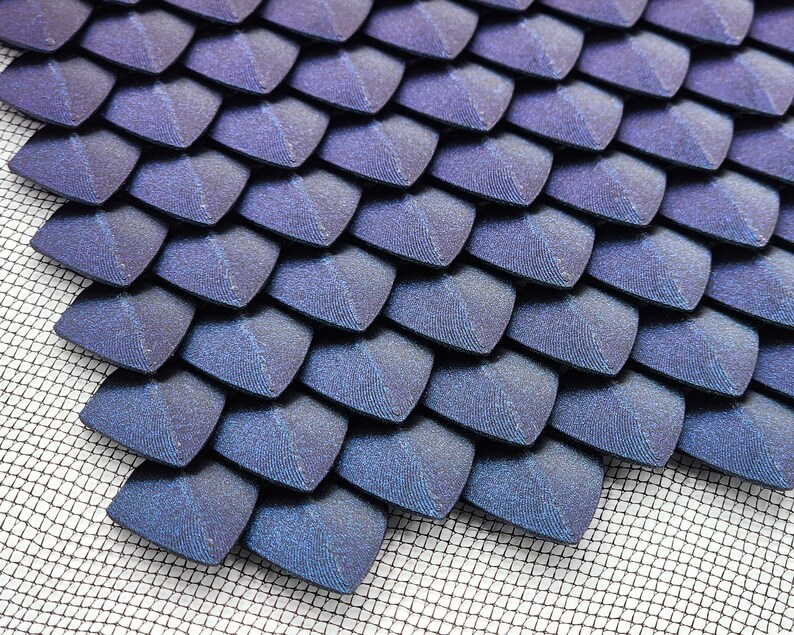 3D Printed Metallic Dragon Scales, Printed on Mesh Fabric, for Fantasy ...