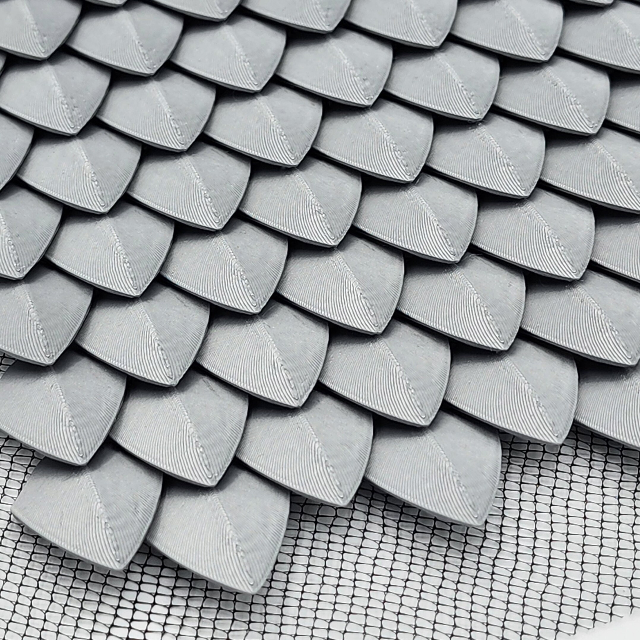 3D Printed Metallic Dragon Scales, Printed on Mesh Fabric, for Fantasy ...