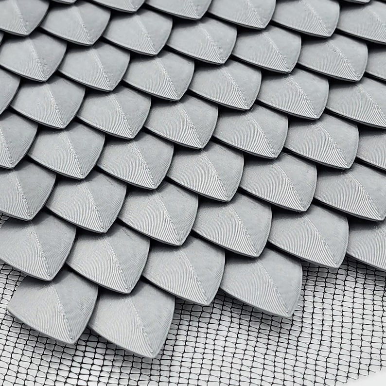 3D Printed Metallic Dragon Scales, Printed on Mesh Fabric, for Fantasy ...