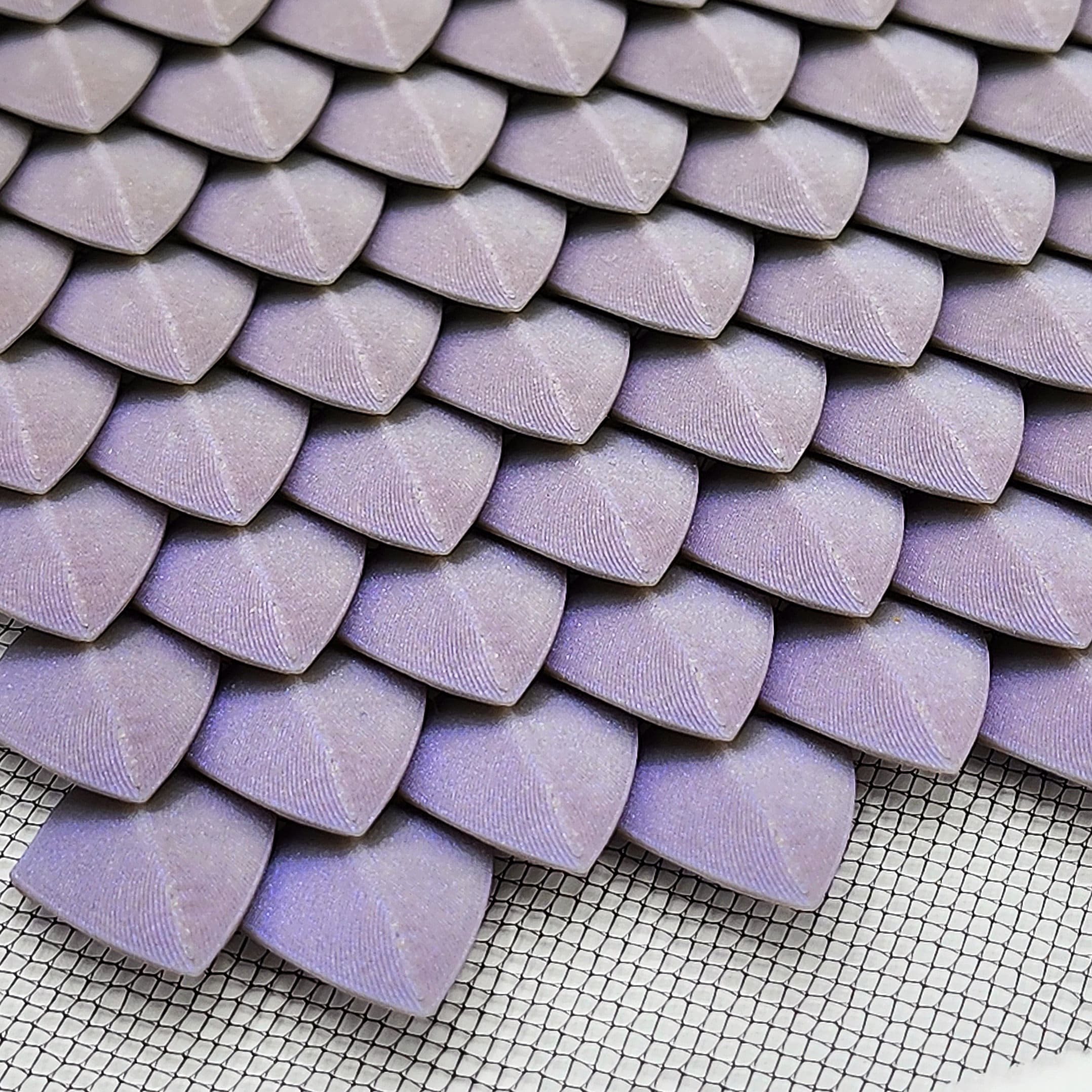 3D Printed Metallic Dragon Scales, Printed on Mesh Fabric, for Fantasy ...