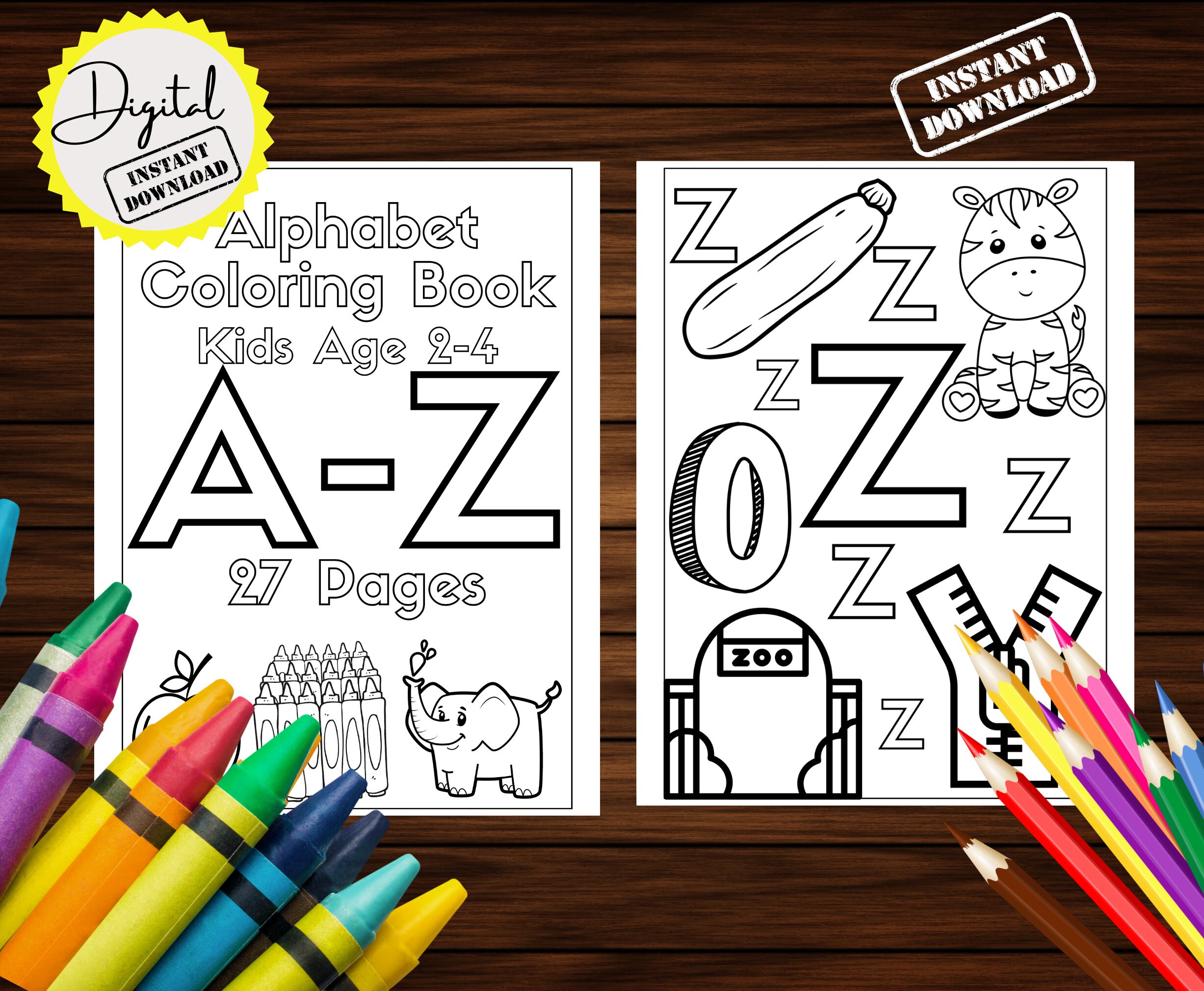 Alphabet Coloring Book, Alphabet Coloring Pages, Ages 2-4 Coloring ...