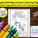 Happy Birthday Unicorn Coloring Pages, Unicorn Coloring Pages, 10 - 8.5 ...