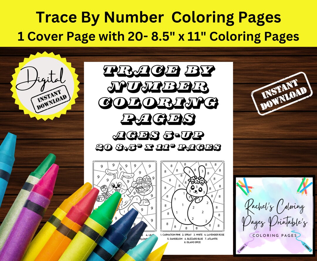 Trace by Number Coloring Pages, Color by Number, Coloring Book, Easy ...