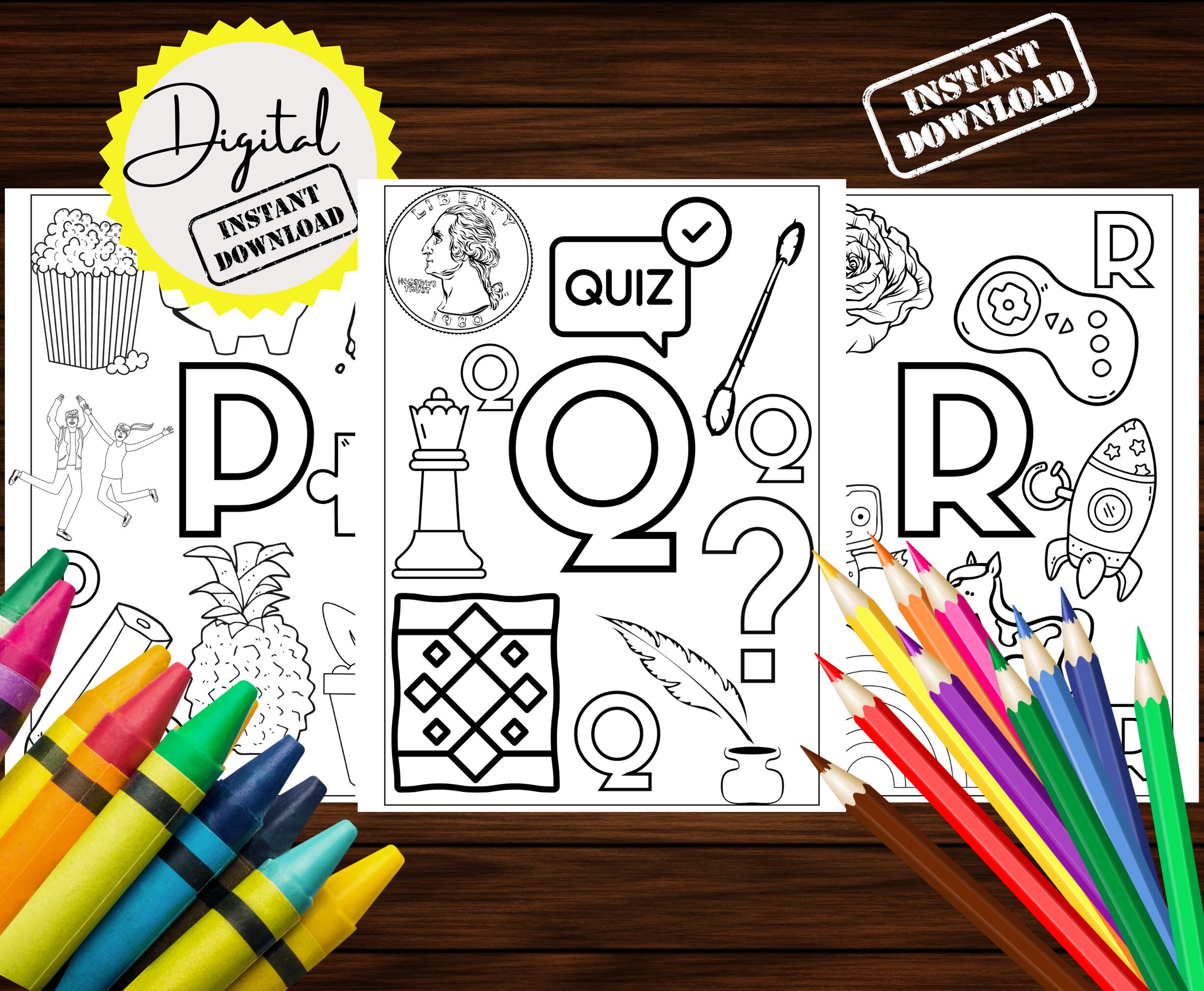 Alphabet Coloring Book, Alphabet Coloring Pages, Ages 2-4 Coloring ...