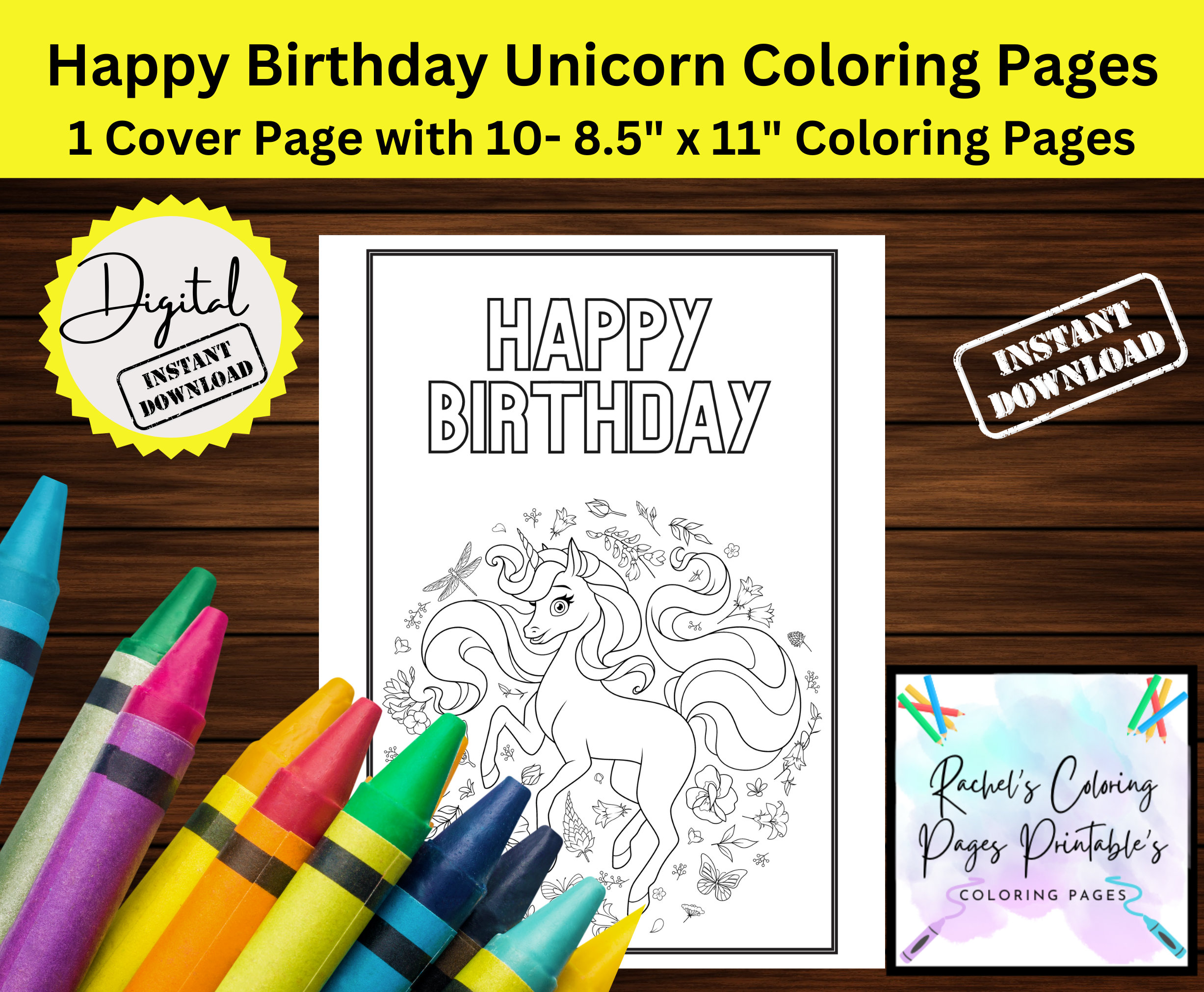 Unicorn Birthday Coloring Pages Cute Coloring Book With Unicorn,