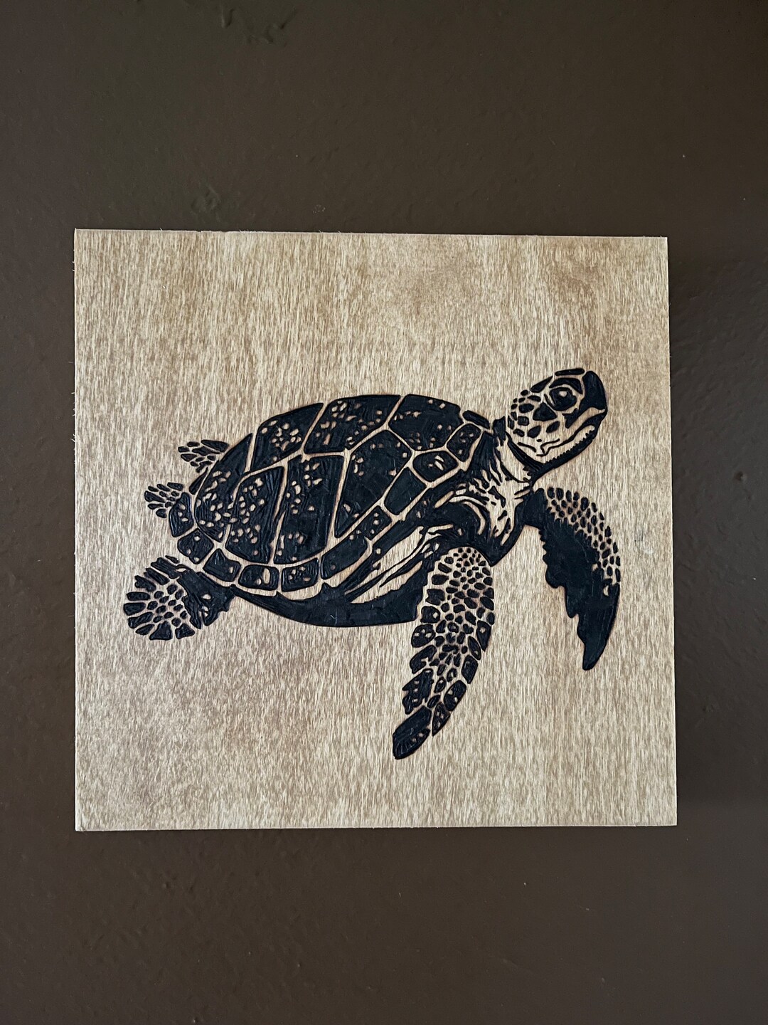 Wood-burned Sea Turtle Canvas - Etsy