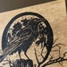 Wood-burned Crow/moon Canvas - Etsy Canada