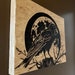 Wood-burned Crow/moon Canvas - Etsy Canada