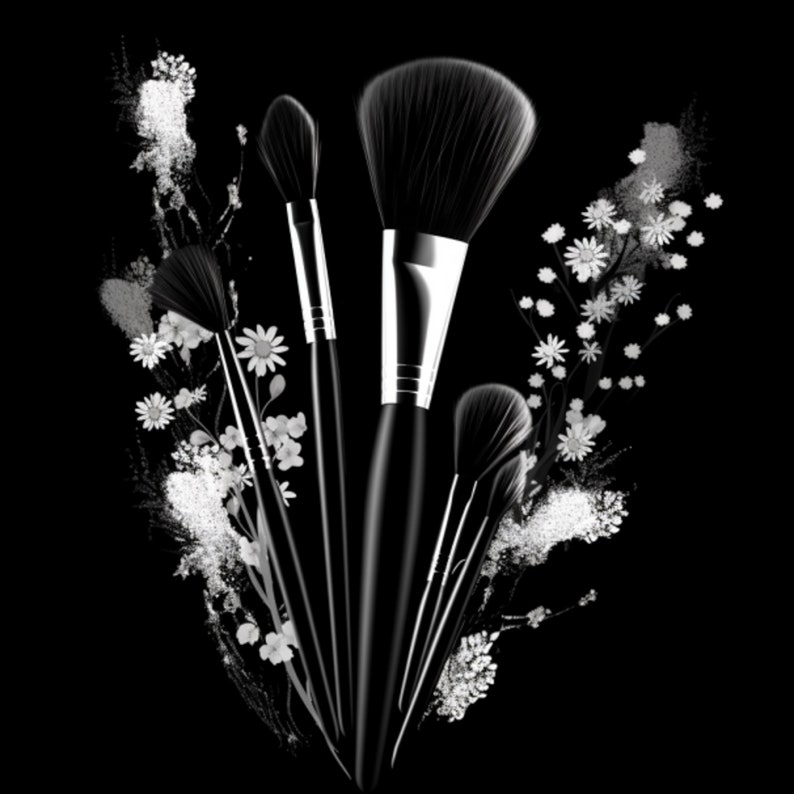 Makeup Decor, Makeup Brush, Black and White, Makeup Poster, Print ...