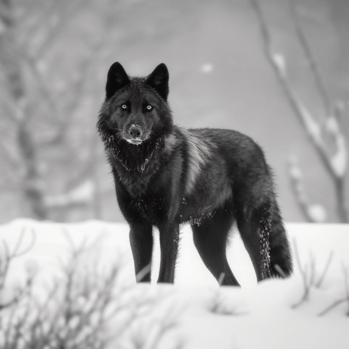 Stunning Wolf Artwork: Ai-generated Photograph of Majestic Wildlife ...
