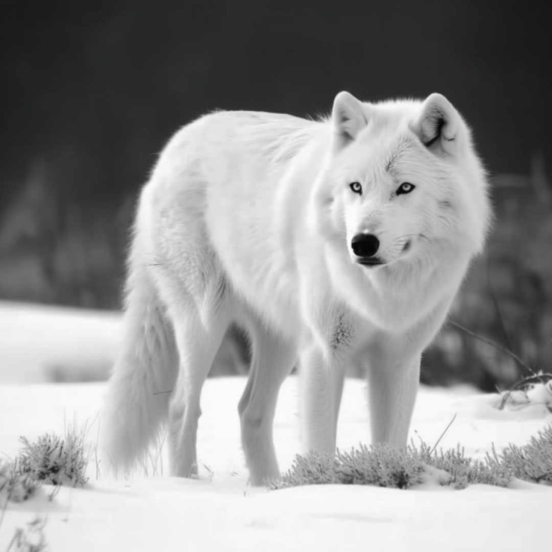 White Wolf in Snow- Wall Art - Wildlife Photography Ai-generated ...