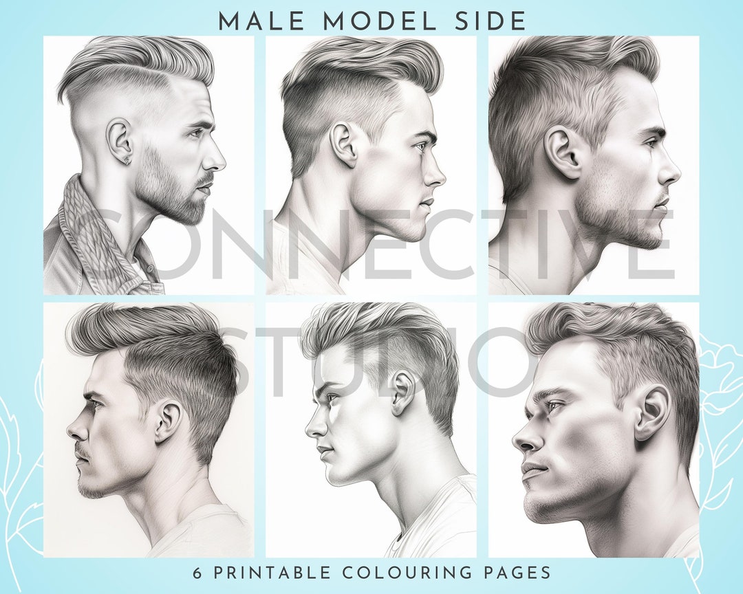 MALE MODEL Coloring Pages Six Pack of Premium Art Printable Adult ...