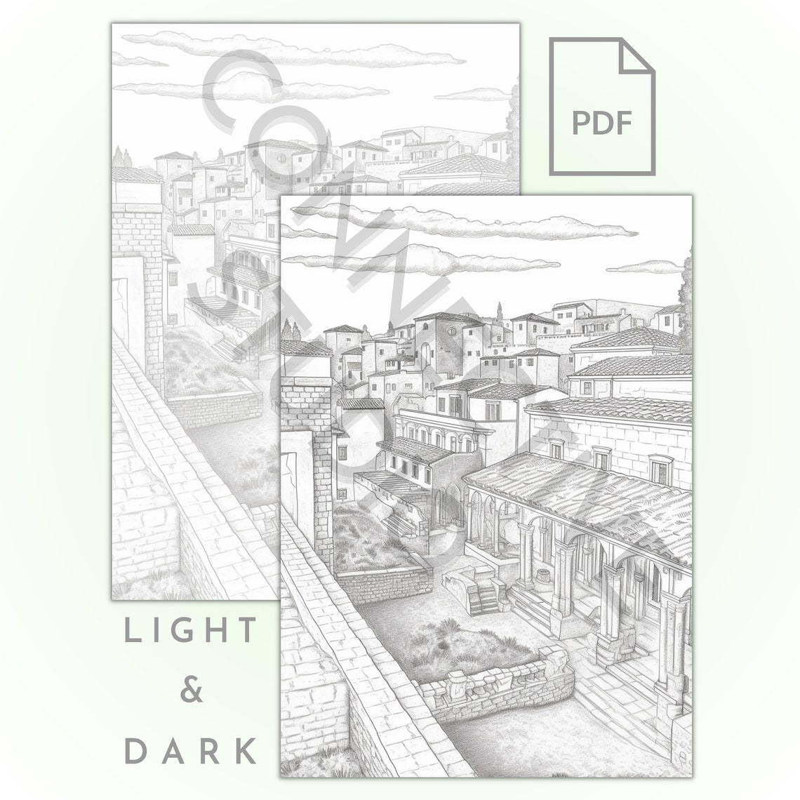 POMPEII & HERCULANEUM Coloring Pages Six Pack of Premium Art Printable ...