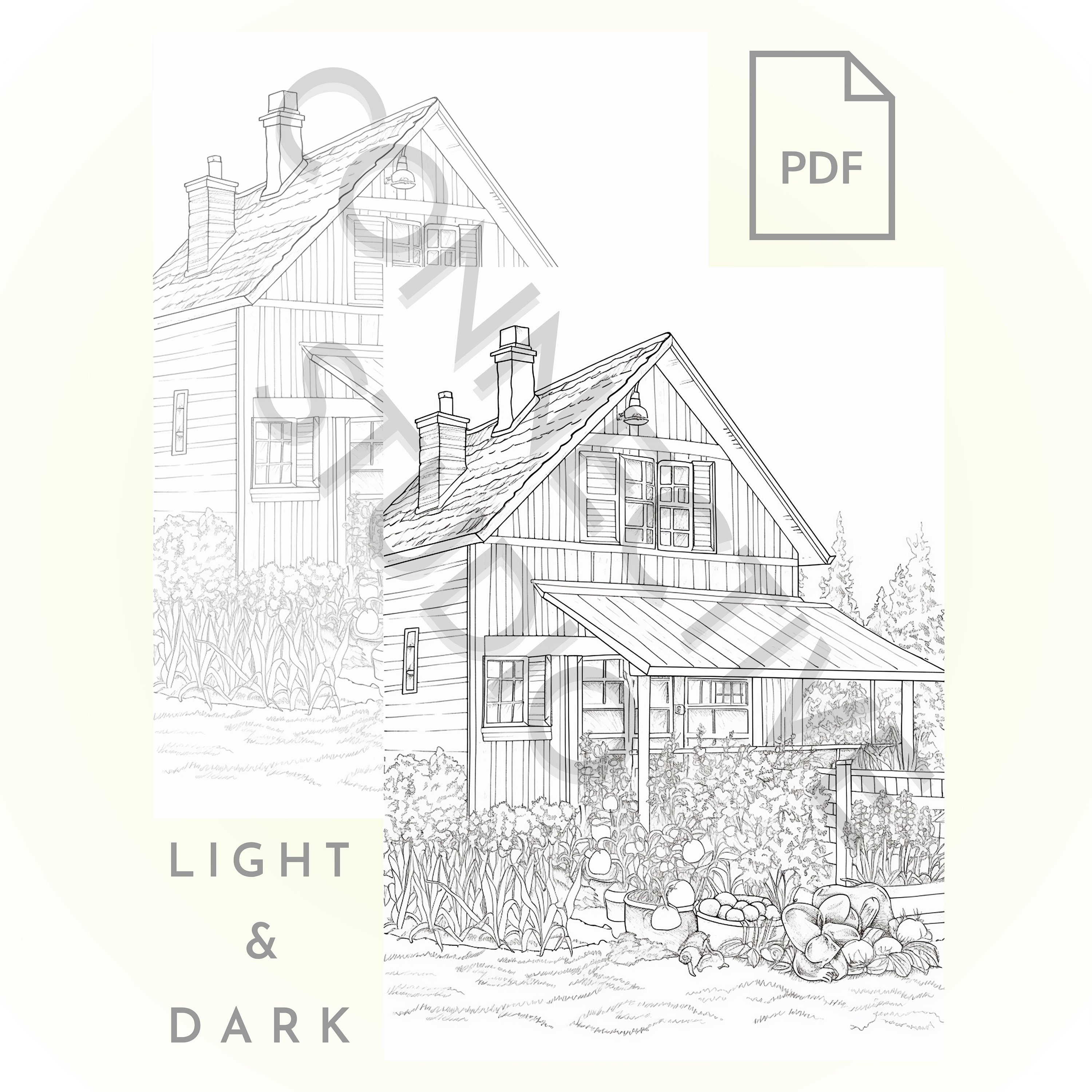 Farm Coloring Pages Six Pack of Premium Art | Printable Adult Colouring ...