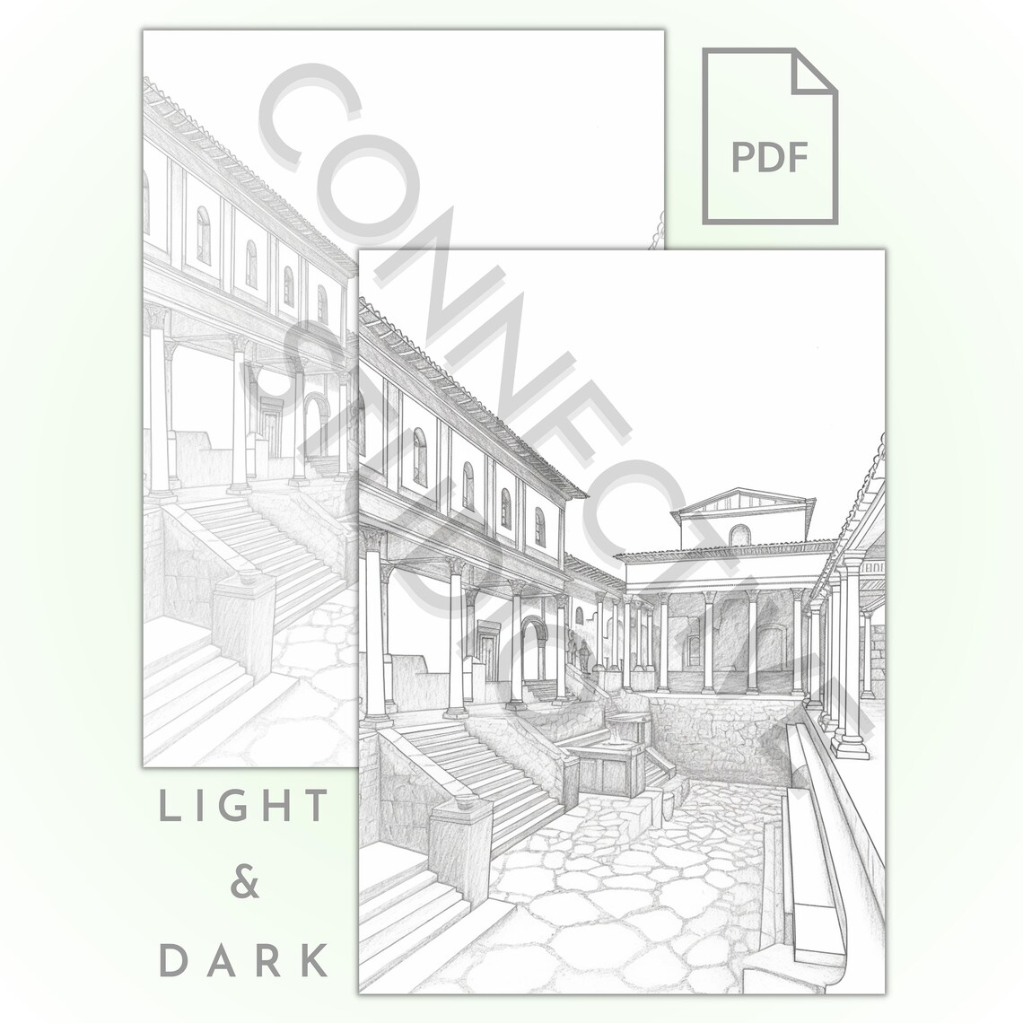 POMPEII & HERCULANEUM Coloring Pages Six Pack of Premium Art Printable ...