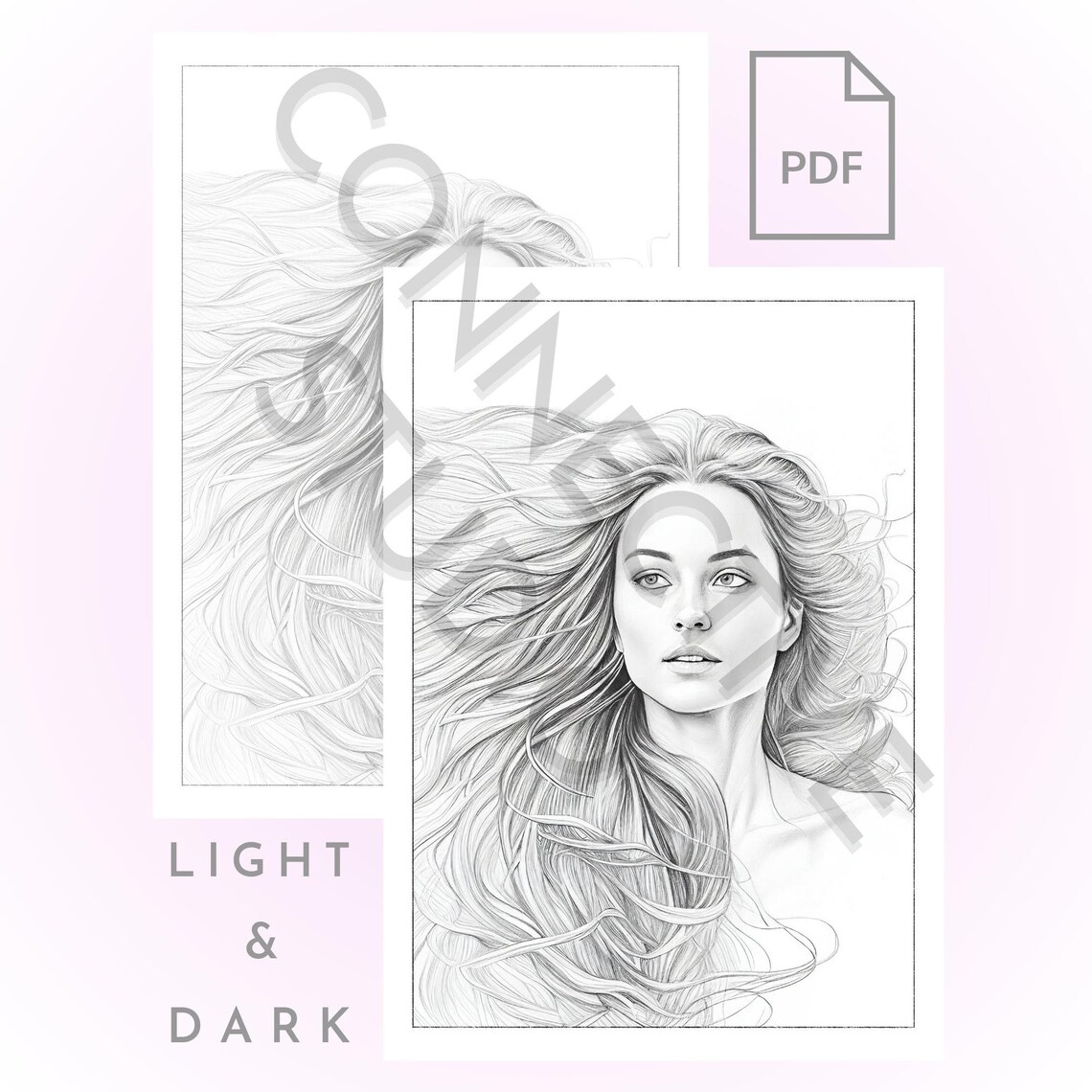 Models Coloring Pages Six Pack of Premium Art | Printable Adult ...