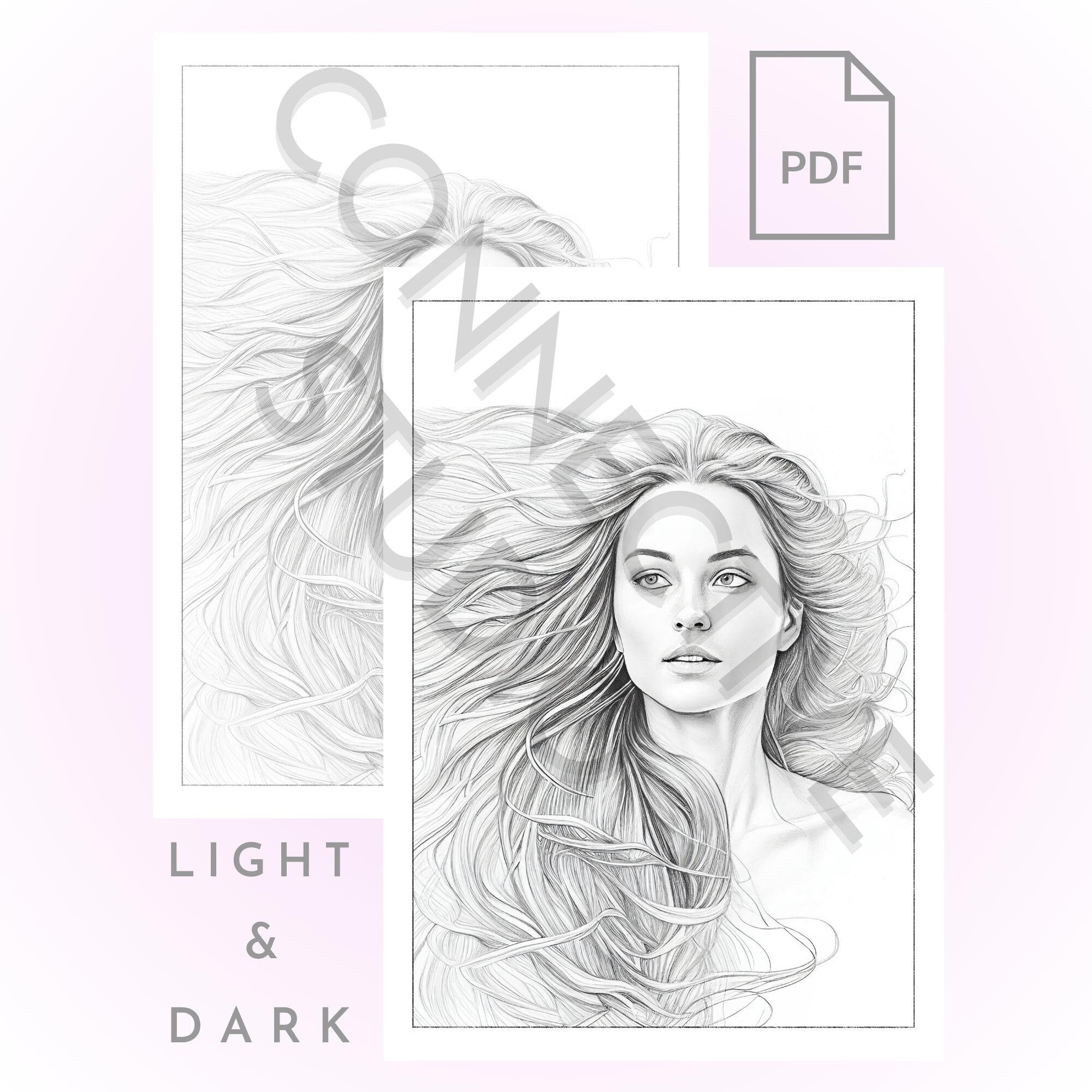 Models Coloring Pages Six Pack of Premium Art | Printable Adult ...