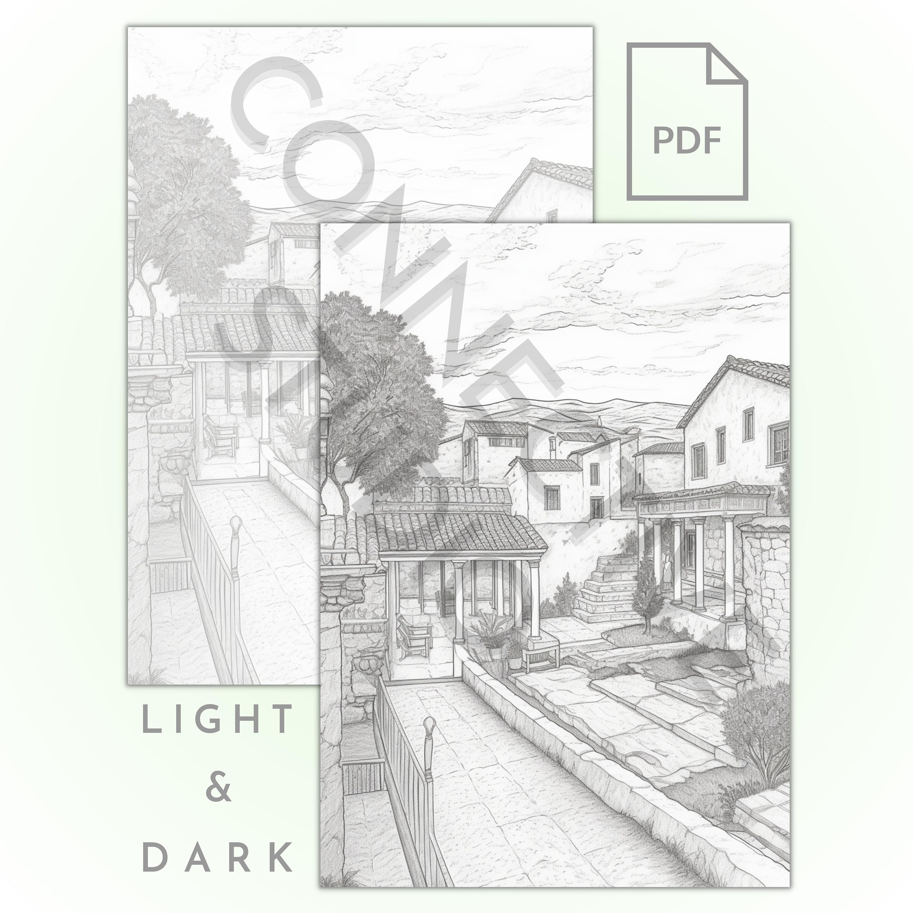 POMPEII & HERCULANEUM Coloring Pages Six Pack of Premium Art ...