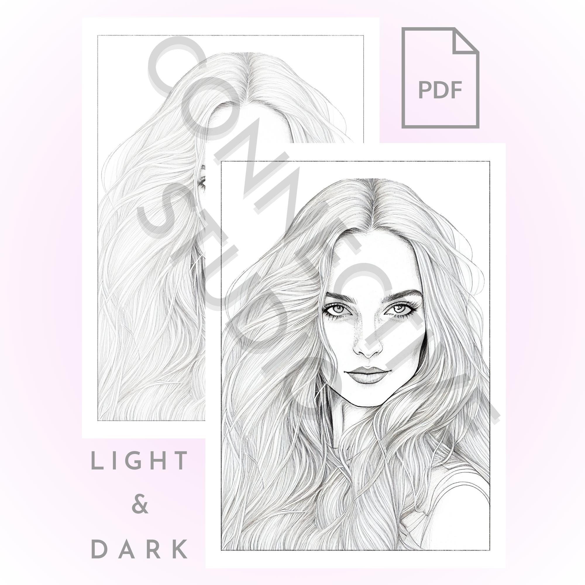 Models Coloring Pages Six Pack of Premium Art | Printable Adult ...