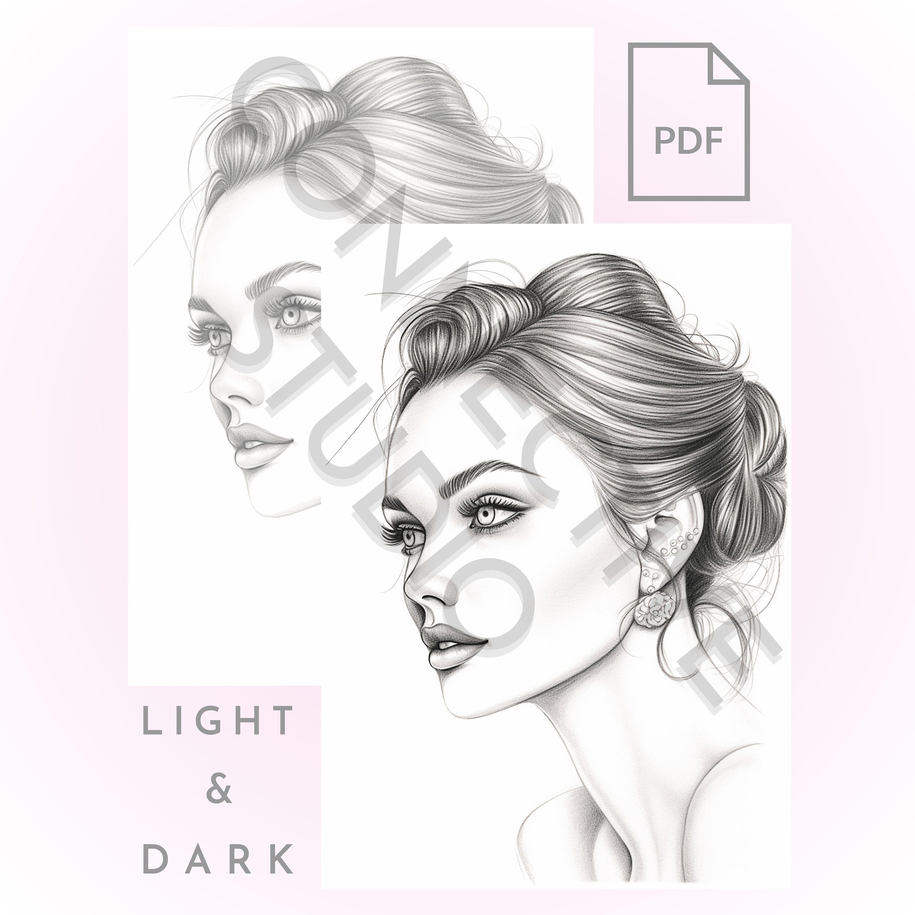 Models Coloring Pages Six Pack of Premium Art | Printable Adult ...