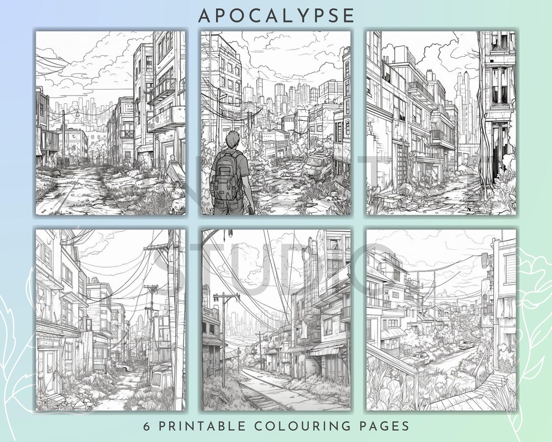 APOCALYPSE Coloring Pages Six Pack of Premium Art Printable Adult ...
