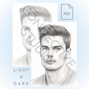 MALE MODEL Coloring Pages Six Pack of Premium Art Printable Adult ...