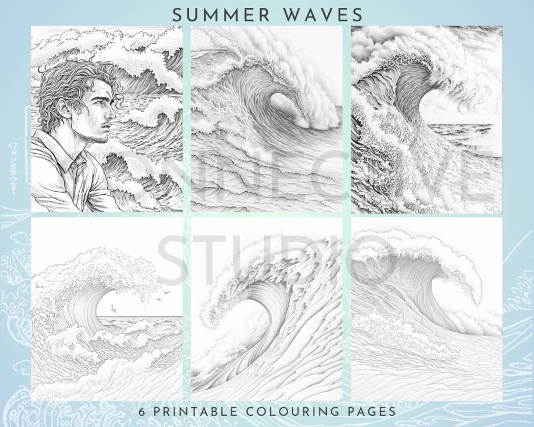 Coloring Pages Six Pack of Premium Art | Printable Adult Colouring Page ...