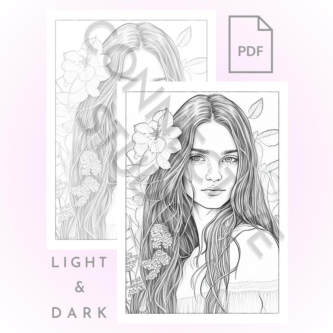 Models Coloring Pages Six Pack of Premium Art | Printable Adult ...