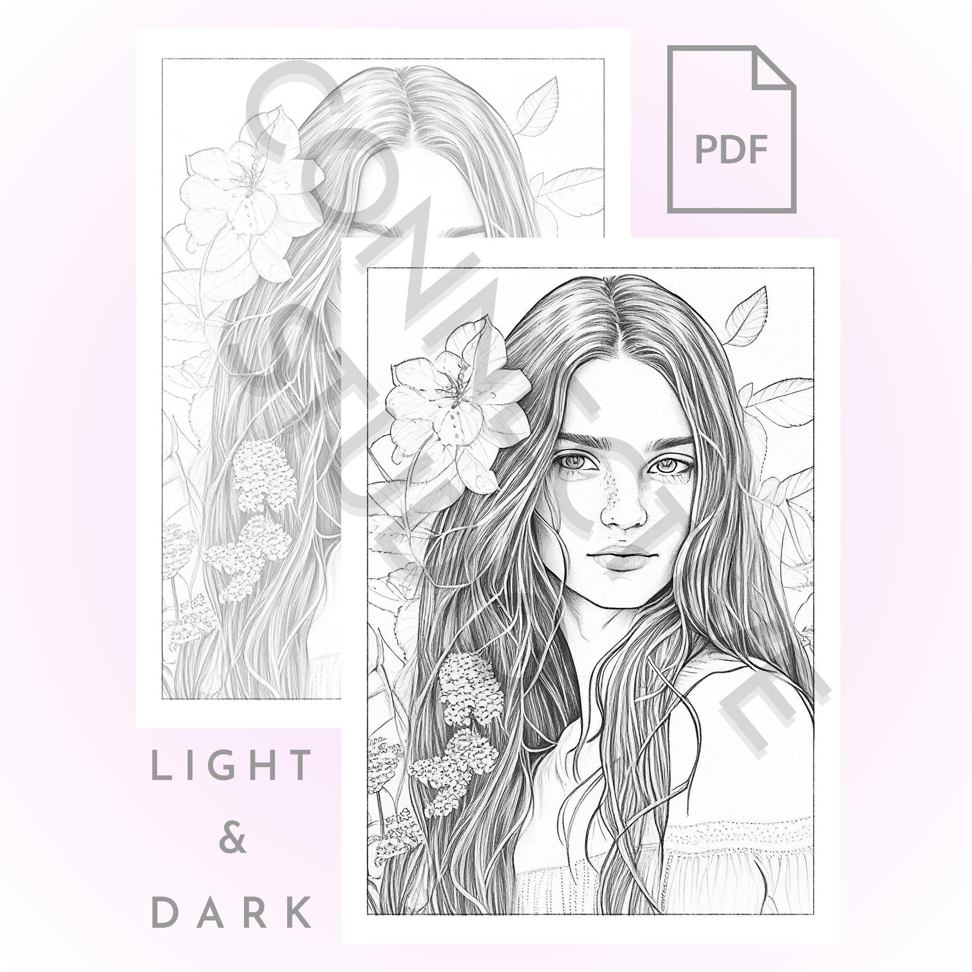 Models Coloring Pages Six Pack of Premium Art | Printable Adult ...