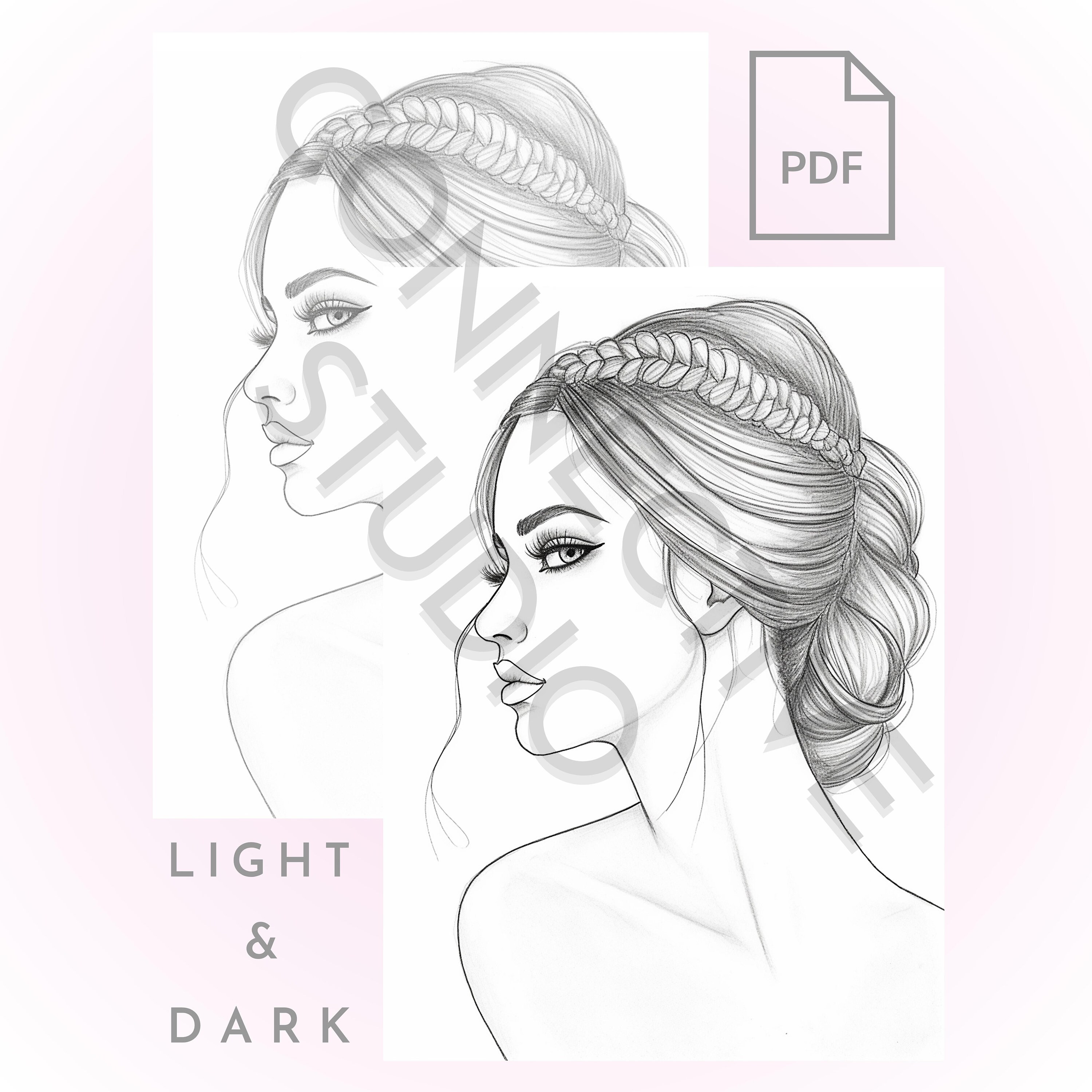 Models Coloring Pages Six Pack of Premium Art | Printable Adult ...