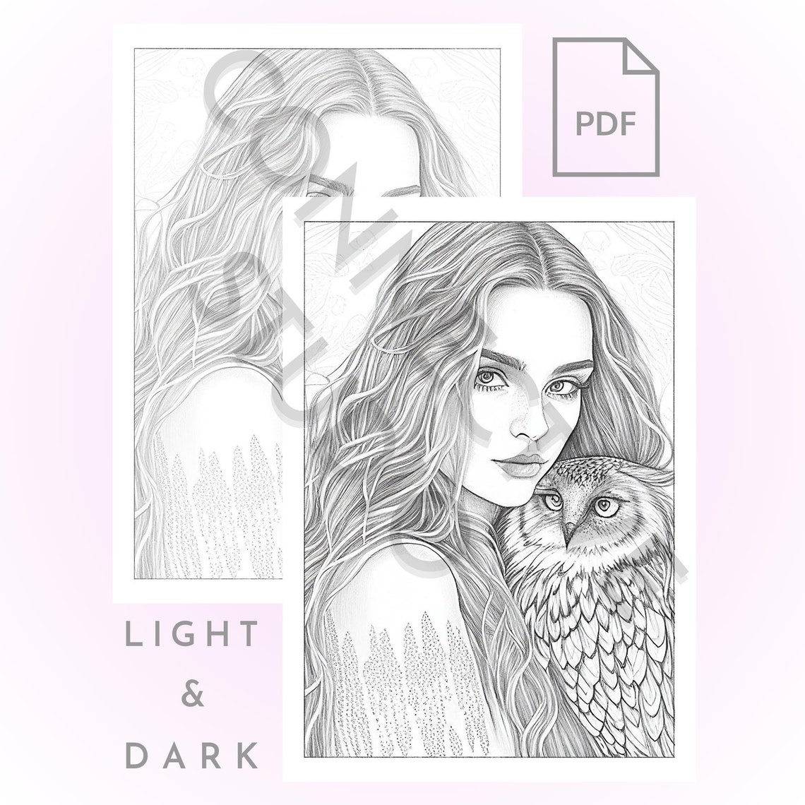 Models Coloring Pages Six Pack of Premium Art | Printable Adult ...