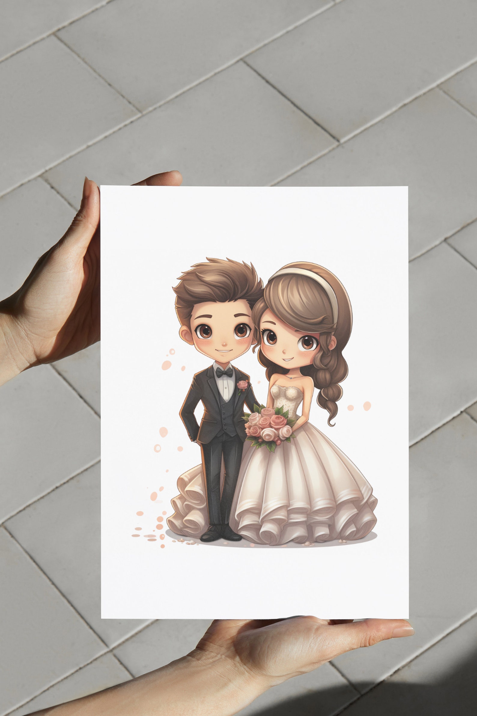 Cartoon Wedding Art - Bride and Groom - Digital File - Etsy