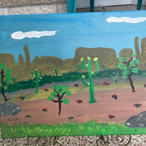 Desert Landscape Trio Original Acrylic Paintings Wall Art - Etsy