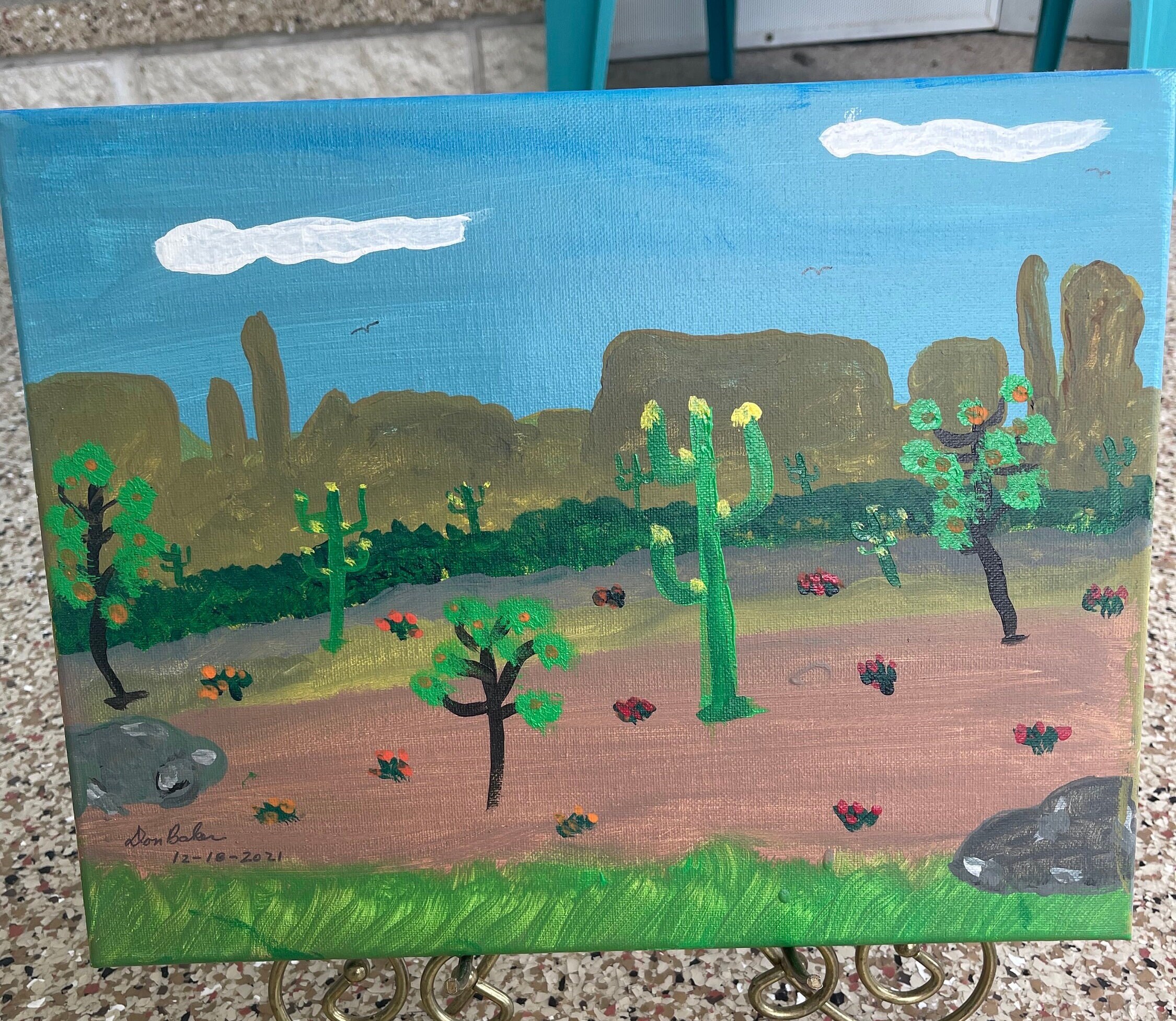 Desert Landscape Trio Original Acrylic Paintings Wall Art - Etsy