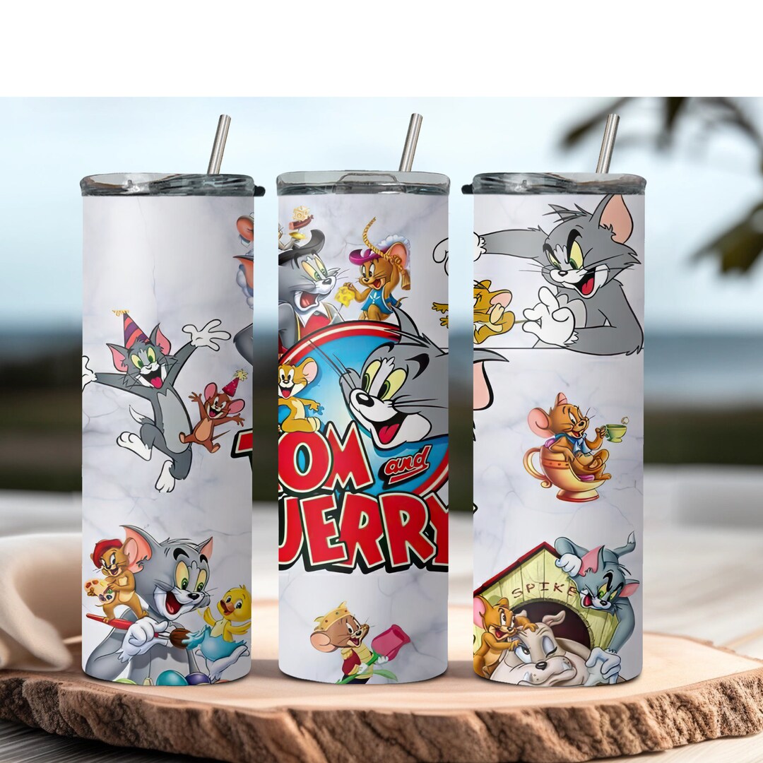 Title: Tom and Jerry Classic Cartoon Tumbler - 20 Oz Skinny Insulated ...