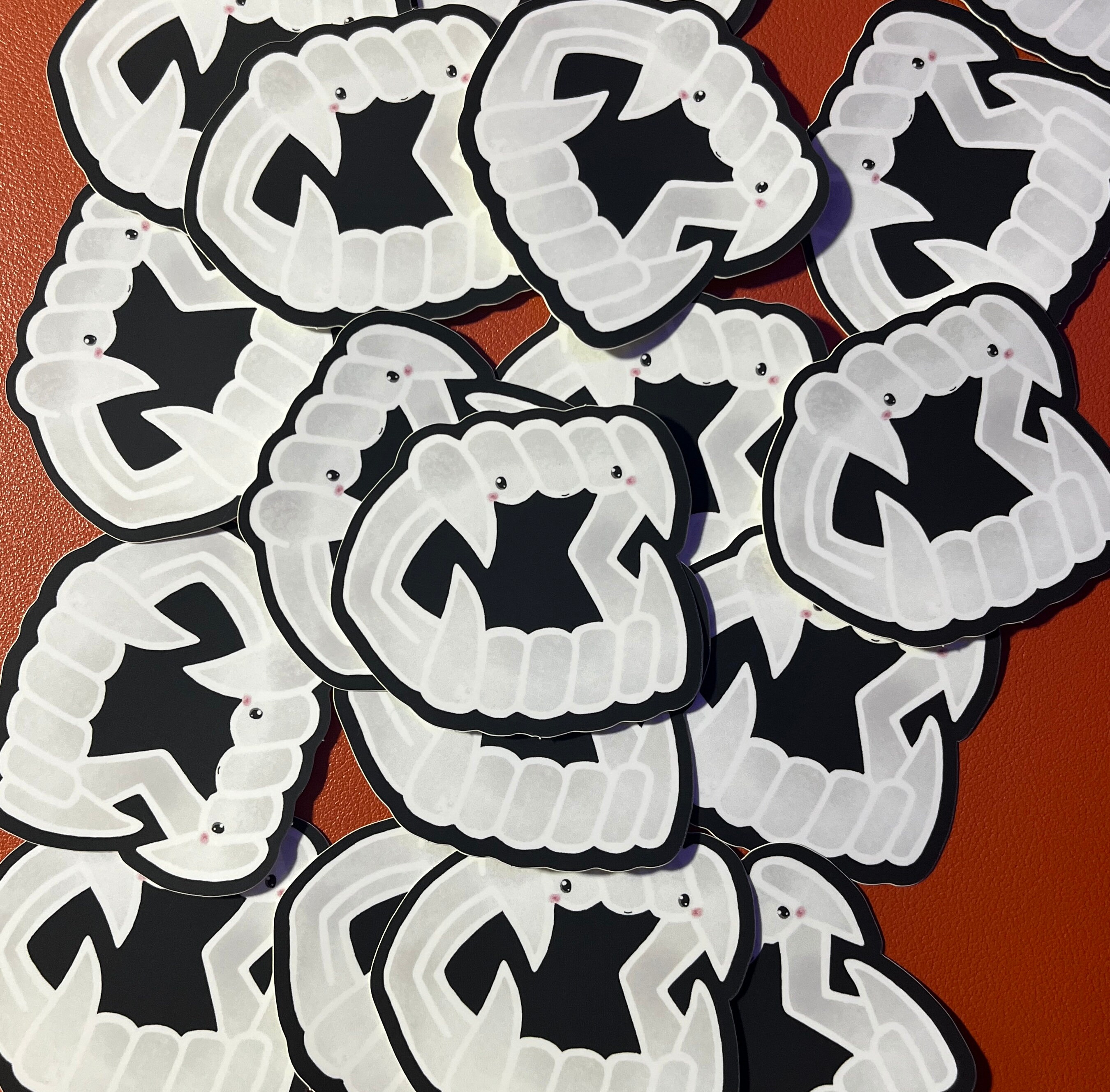 Vampire Teeth Sticker - Etsy