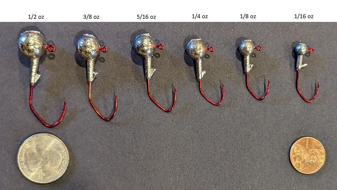 Lead Free Round Head Jig - 1/16, 1/8, 3/16, 1/4, 5/16, 3/8, or 1/2 ...