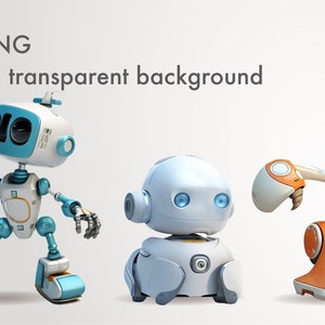 3D Robot Clipart Graphic Bundle 9 PNG Bundle - Etsy
