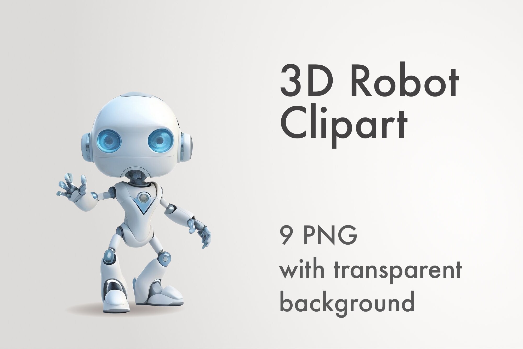 3D Robot Clipart Graphic Bundle 9 PNG Bundle - Etsy