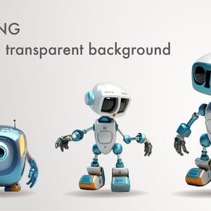 3D Robot Clipart Graphic Bundle 9 PNG Bundle - Etsy