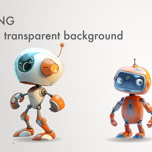 3D Robot Clipart Graphic Bundle 9 PNG Bundle - Etsy