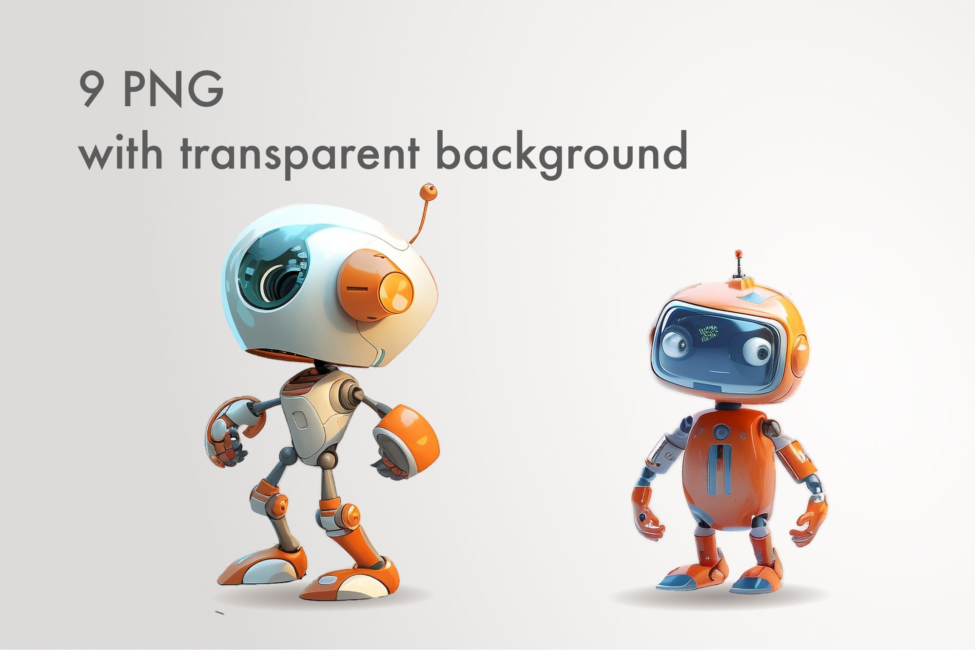 3D Robot Clipart Graphic Bundle 9 PNG Bundle - Etsy