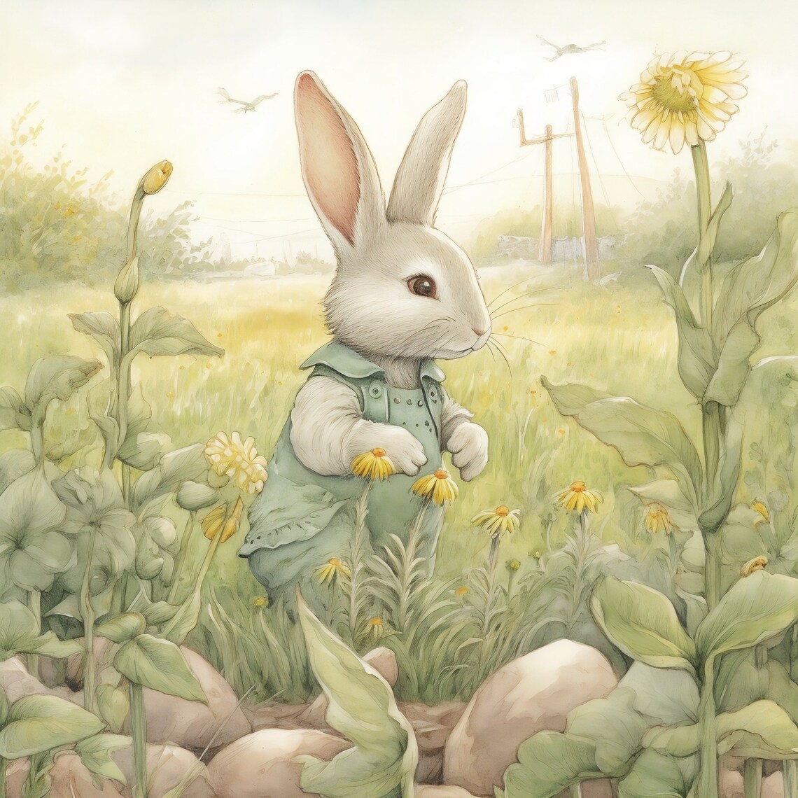 Cute Bunnies of the Village Digital Print by Elsa Beskow, Forest ...