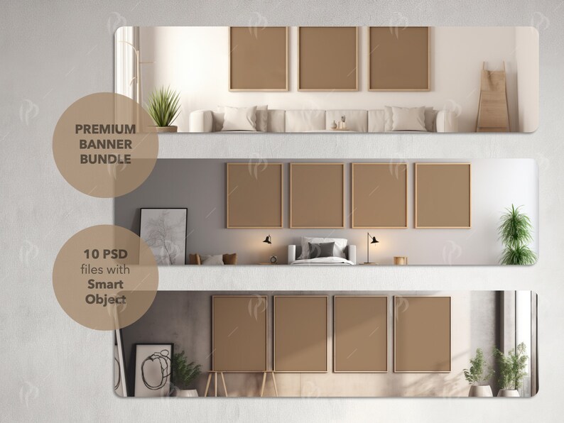 Etsy Shop Banner Mockup FRAME MOCKUP BUNDLE Wall Art Mockup Bundle ...