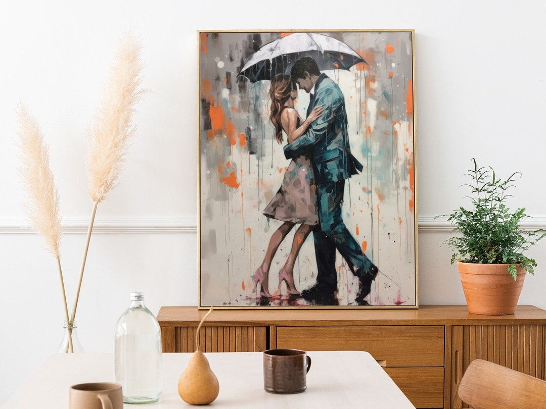 Abstract Couple Love Painting Romantic Artwork Unique Valentines Gift ...