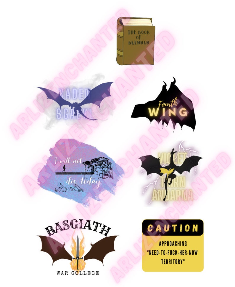 Officially Licensed Fourth Wing Merch holographic Sticker Bundle ...
