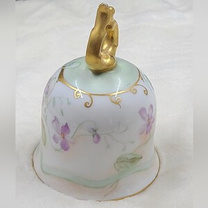 Vintage Hand Painted Floral Porcelain Bell With Gold Handle - Etsy